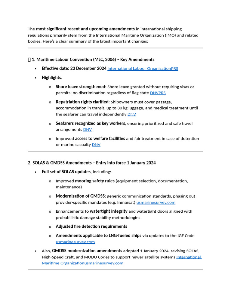 The Most Significant Recent and Upcoming Amendments in International ...