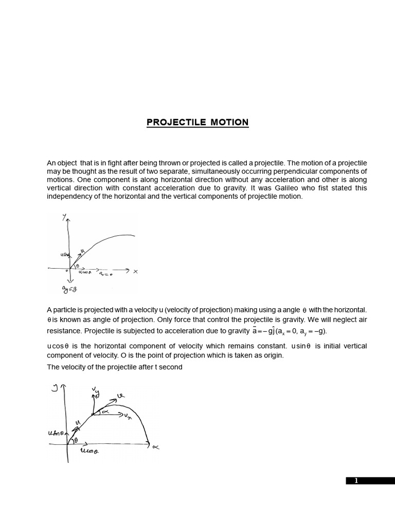 Projectile Motion and Its Equations | PDF | Acceleration | Projectiles