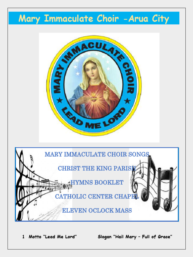 Mary Immaculate Choir Song Book - Docx Vol - One2-3 | PDF | Mary, Mother Of Jesus | Christian ...