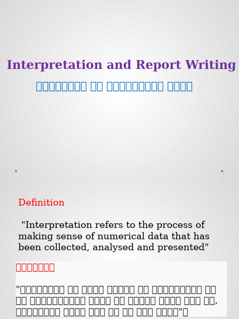 Research Interpretation and Report Writing | PDF