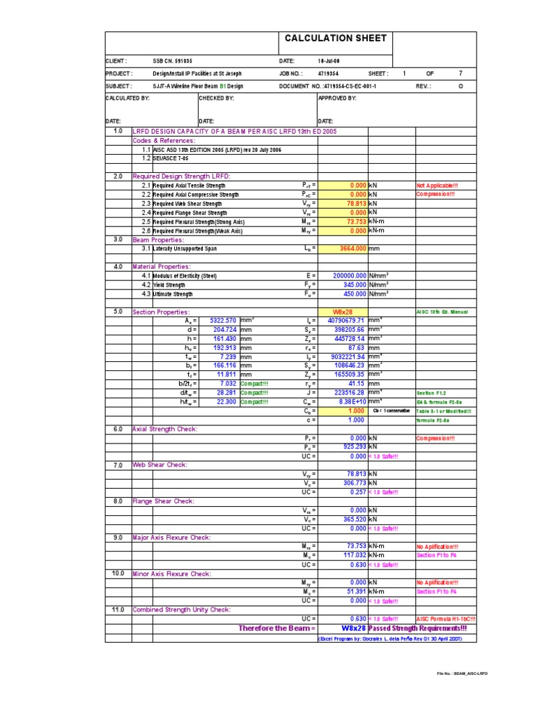 Beam Aisc LRFD | PDF