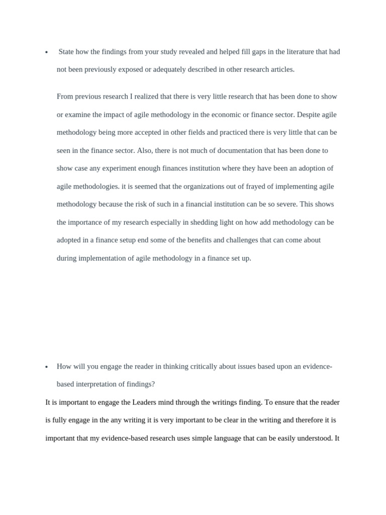 State How The Findings From Your Study Revealed and Helped Fill Gaps in ...