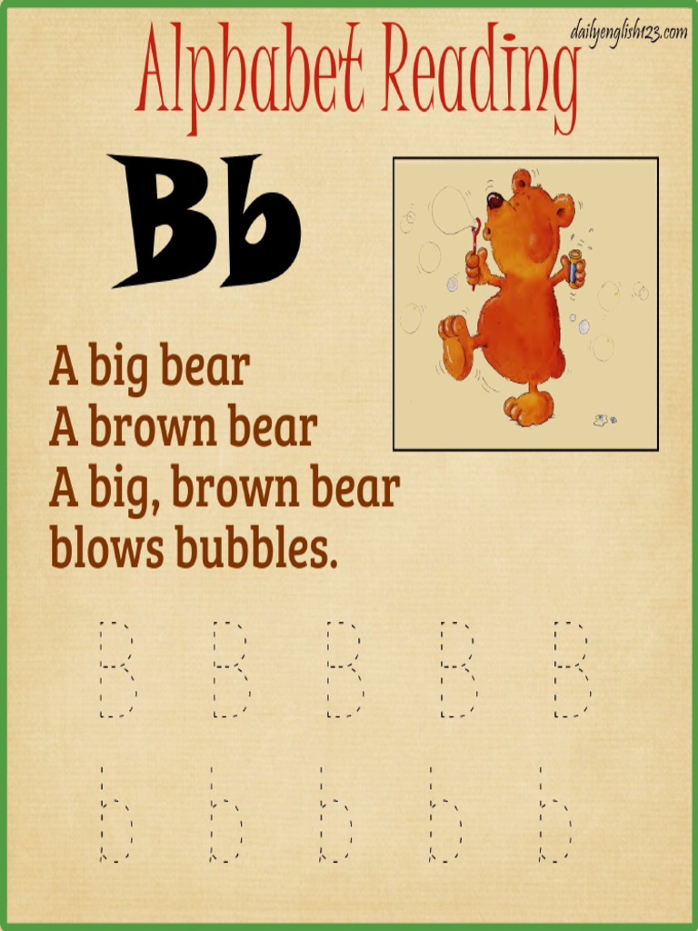 Alphabet Reading - B | PDF