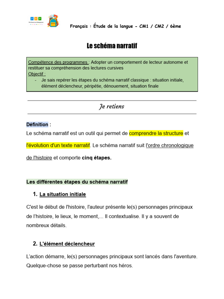Comprendre le schéma narratif | PDF | Trésor