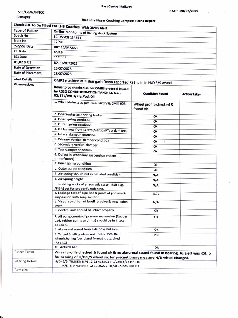OMRS Alert Report for Coach 154541 | PDF | Vehicle Technology ...