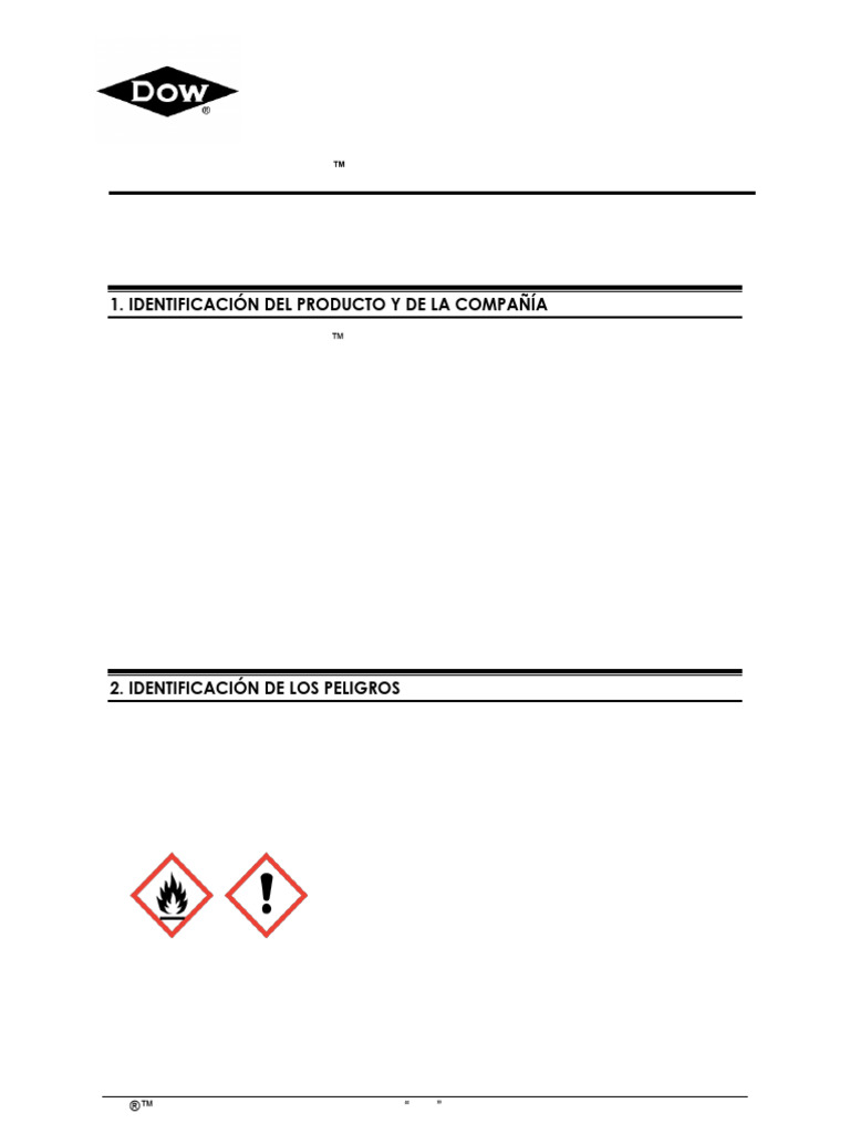 Hoja de Seguridad DOWANOL™ PM Glicol Eter | PDF | Agua | Toxicidad