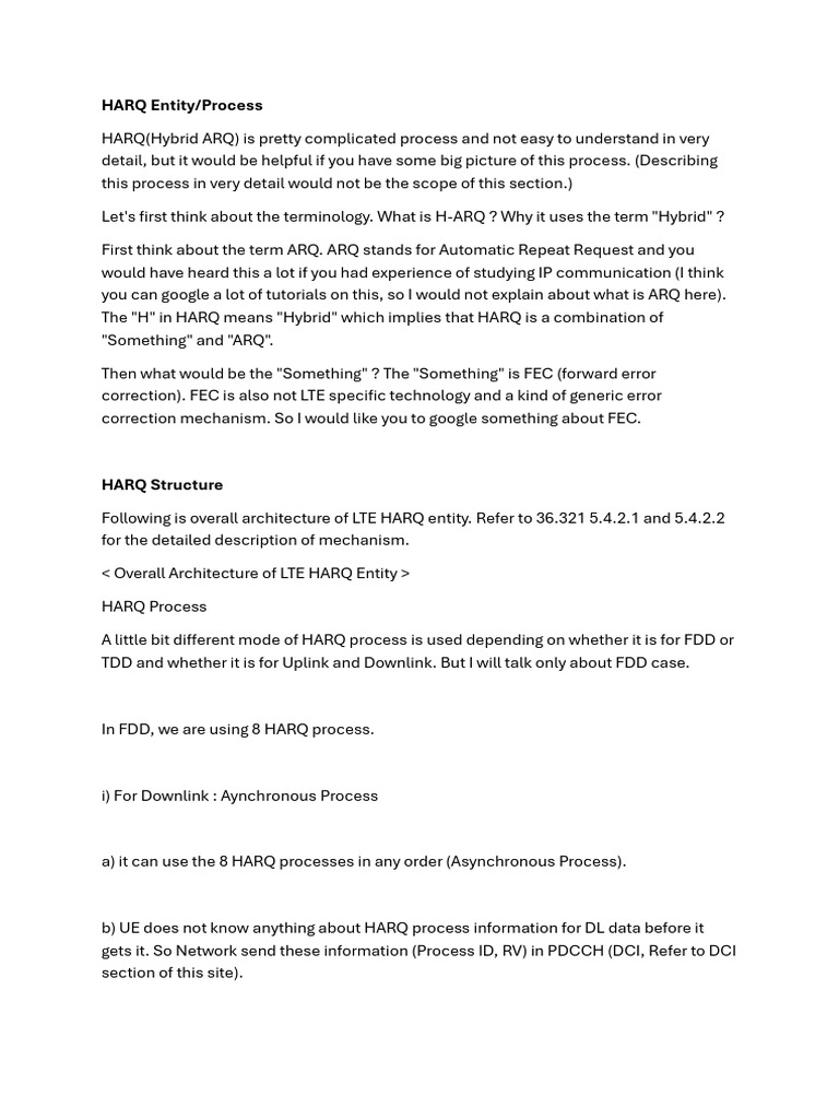 LTE HARQ Entity | PDF