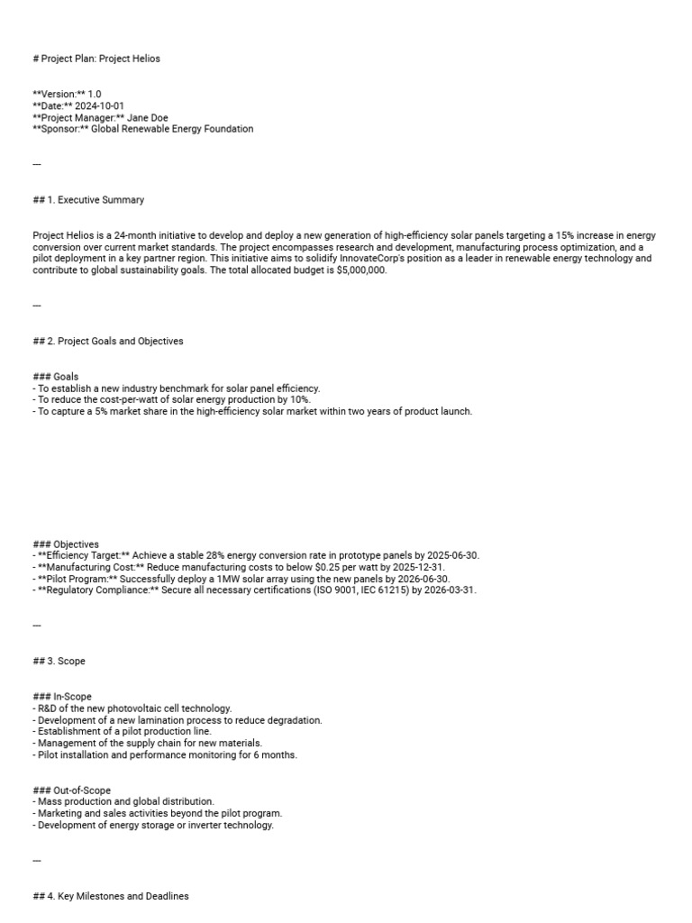 Project Helios: Solar Panel Initiative | PDF | Photovoltaics ...