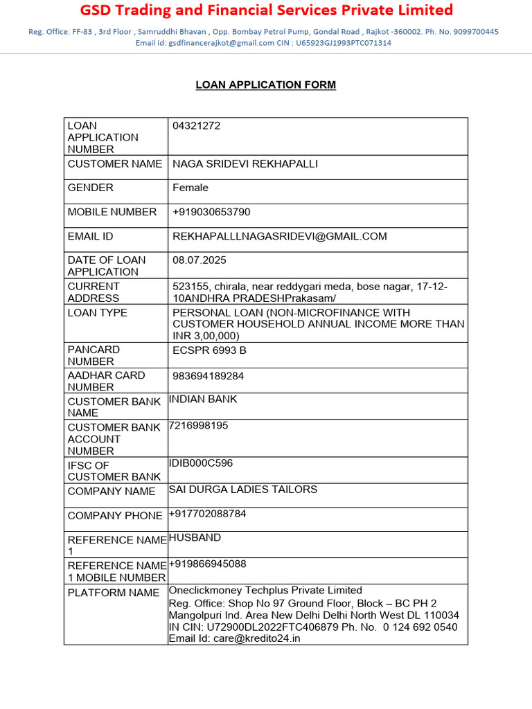 Loan Application Form | PDF | Loans | Interest