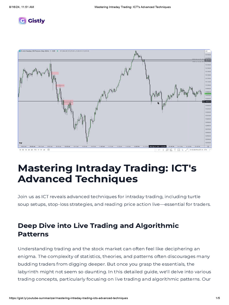 Advanced Intraday Trading Techniques | PDF | Day Trading | Risk