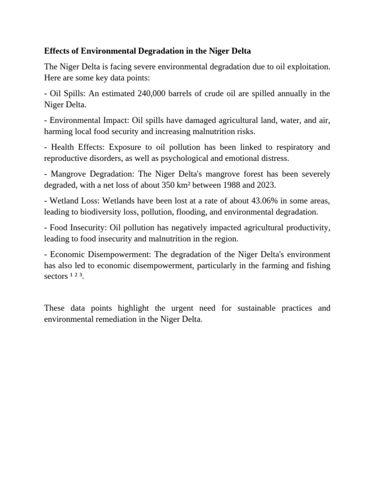 Niger Delta Environmental Crisis | PDF