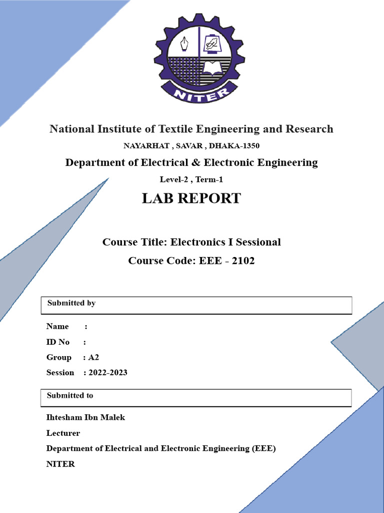 Electronics Cover Page | PDF