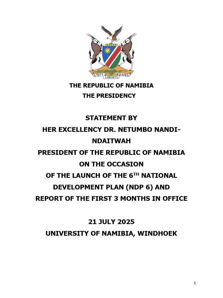 The Republic of Namibia The Presidency | PDF | Namibia | Vocational ...