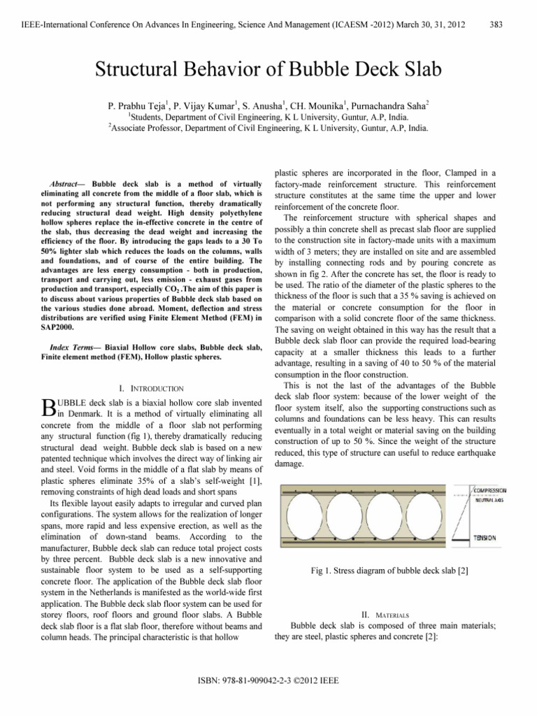Structural Behavior of Bubble Deck Slab | PDF | Concrete | Strength Of Materials