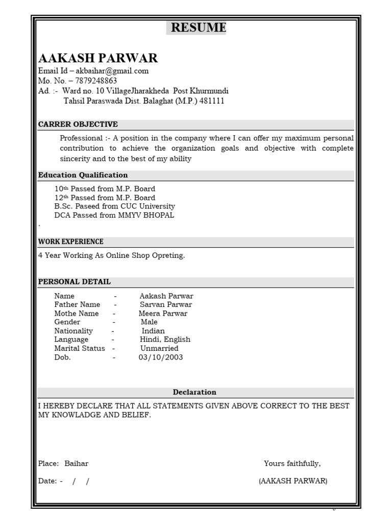 Aakash Parwar - Docx Resume | PDF