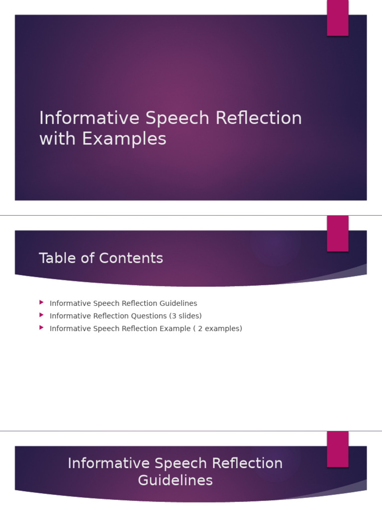 Informative Speech Reflection-N | PDF