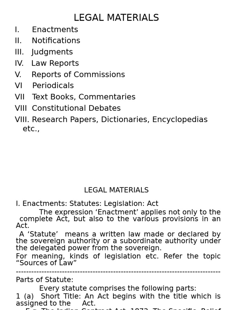 Legal Methods - Legal Materials | PDF | Judgment (Law) | Precedent