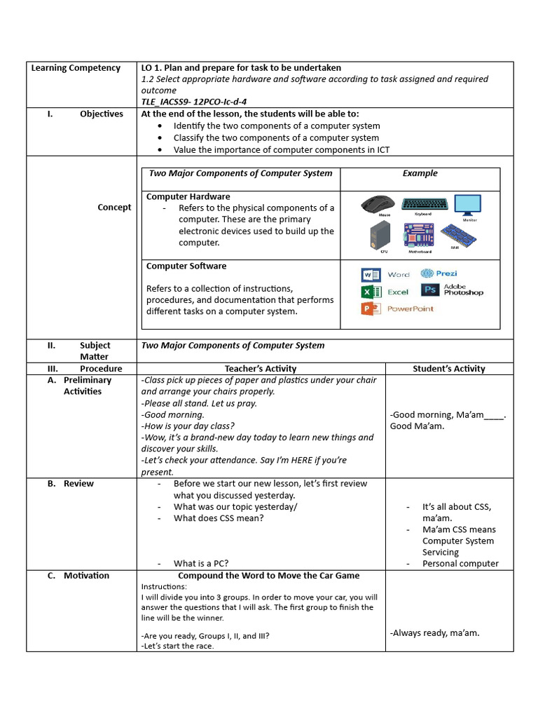 CSS-Components of Computer System LP - Final | PDF | Computer Hardware | Computing