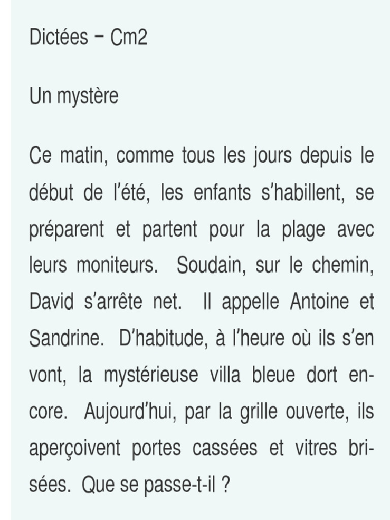 Sujet Dictée | PDF