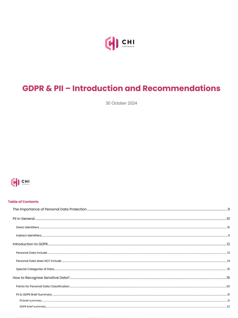 GDPR & PII: Key Insights and Guidelines | PDF | Biometrics | Identity ...