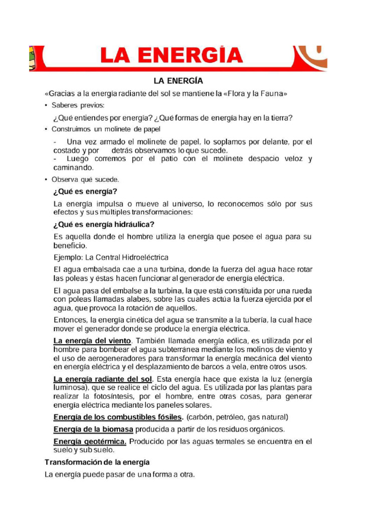 Ciencias Naturales La Energía y Electricidad | PDF