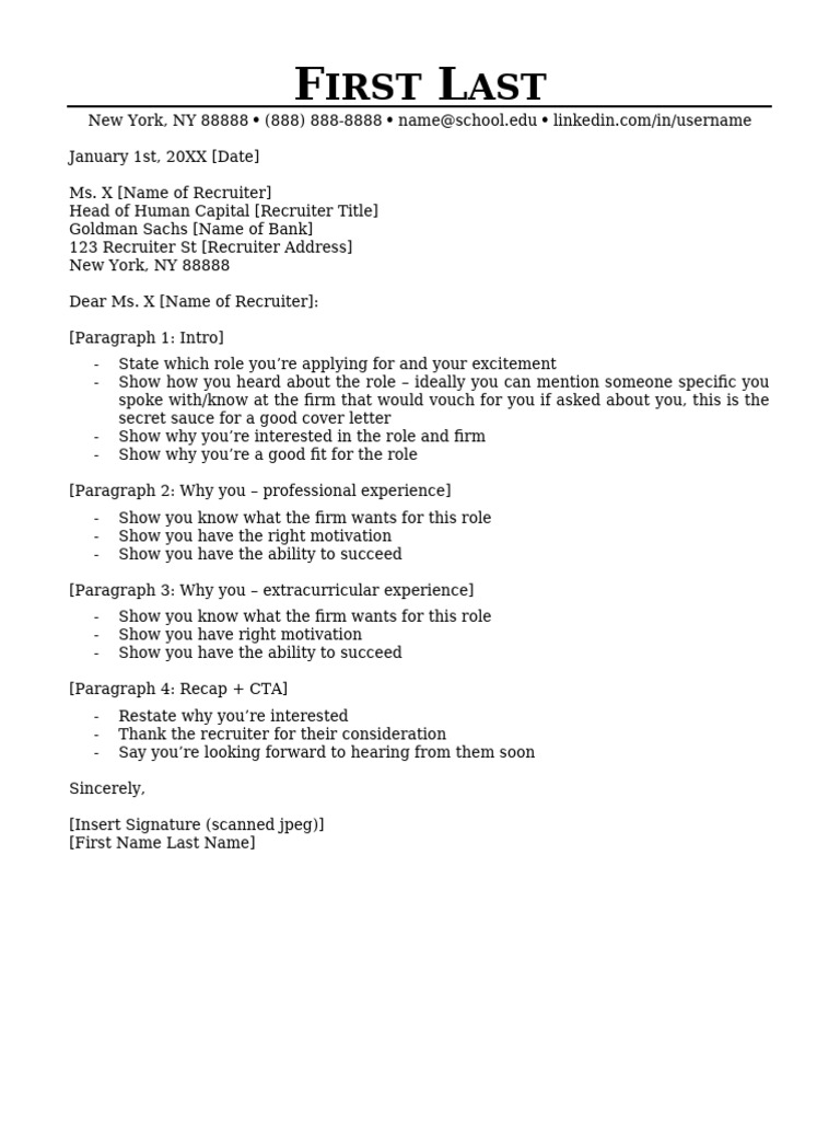 First Last - Cover Letter (Peter Su's Template) | PDF