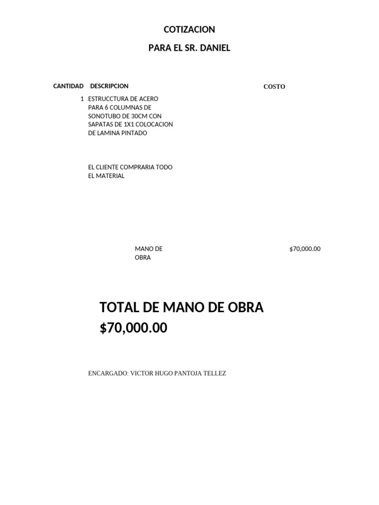Construccion Cotizacion | PDF