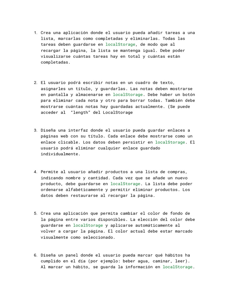 CSDW - JR - LocalStorage - Relacion1 Javascript | PDF | Usuario ...