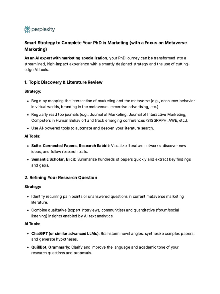 Smart Strategy To Complete Your PHD in Marketing ( | PDF | Artificial ...