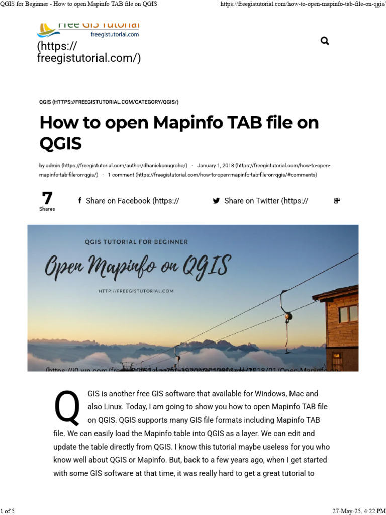 QGIS For Beginner - How To Open Mapinfo TAB File On QGIS | PDF | System ...