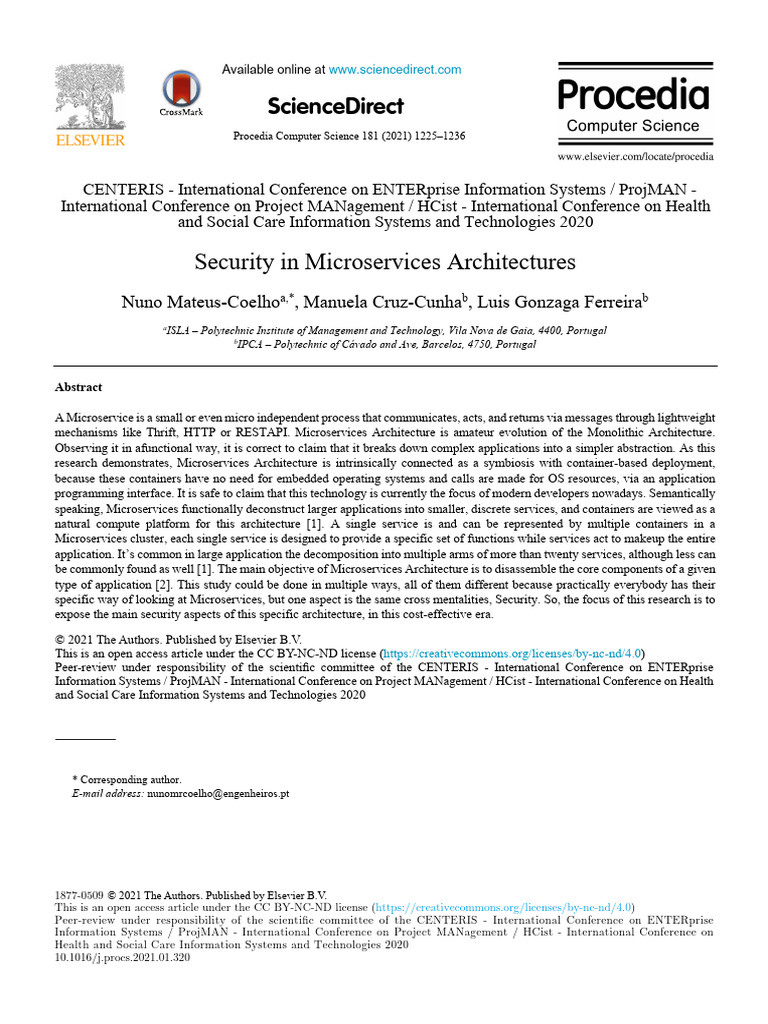 Security in Microservices Architectures | PDF | Transport Layer ...