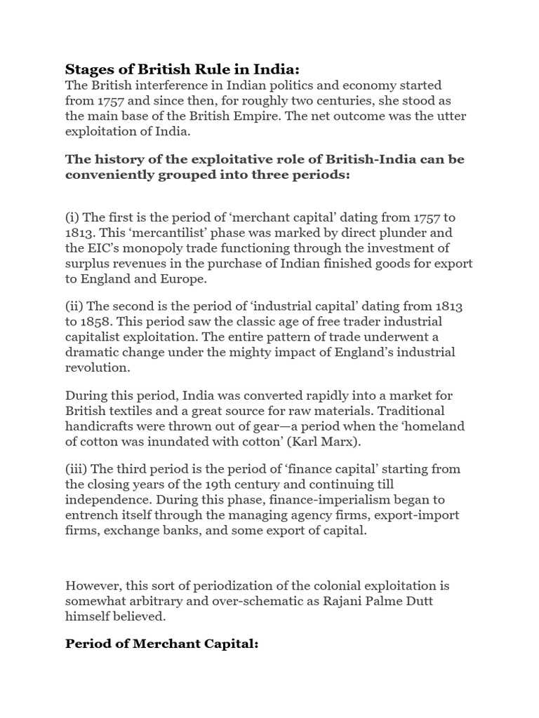 British Exploitation in India: Dutt's Analysis | PDF | Cost Of Living ...
