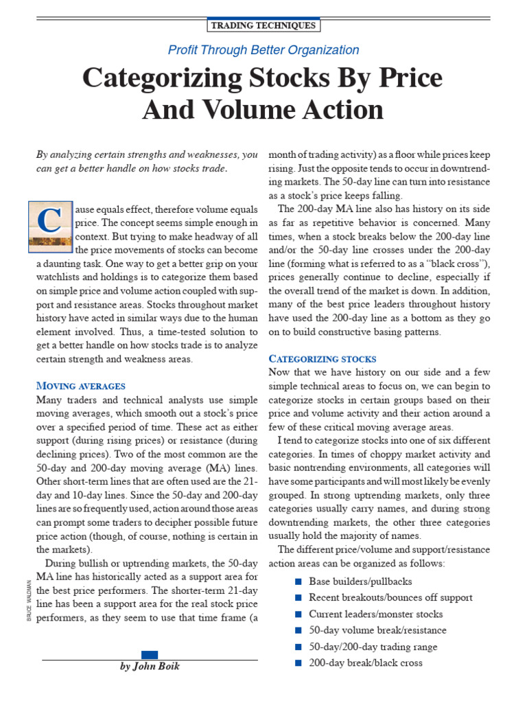 05-Categorizing Stocks by Price and Volume Action | PDF | Technical ...