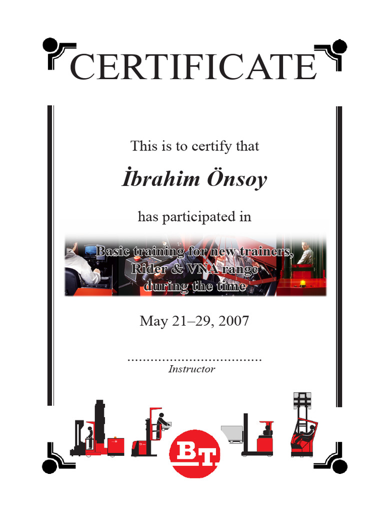 İbrahim Önsoy Trainer Certification | PDF