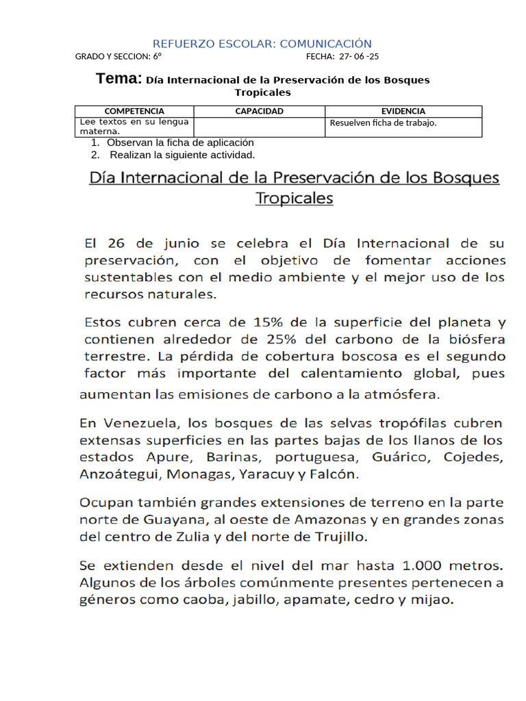 Plan Lector 27 de Junio 2025 | PDF