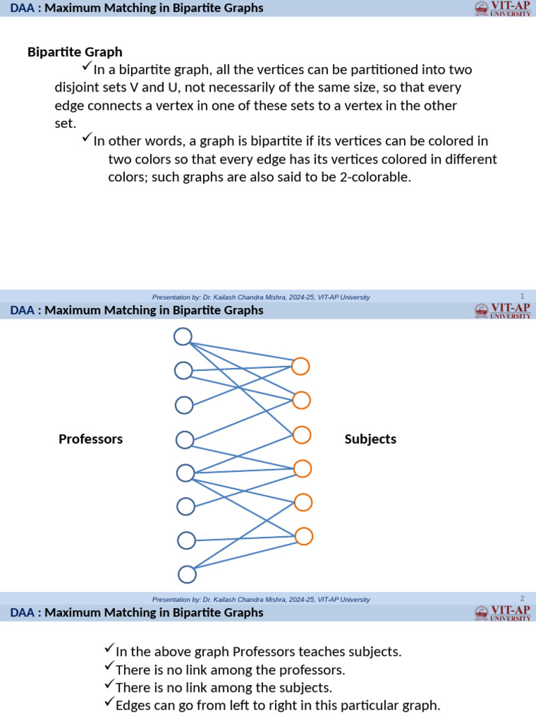 Maximum Matching in Bipartite Graphs | PDF | Vertex (Graph Theory ...