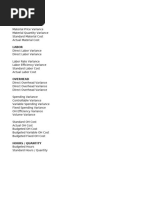 Standard Costing Variance Formulas | PDF | Variance | Human Resource ...
