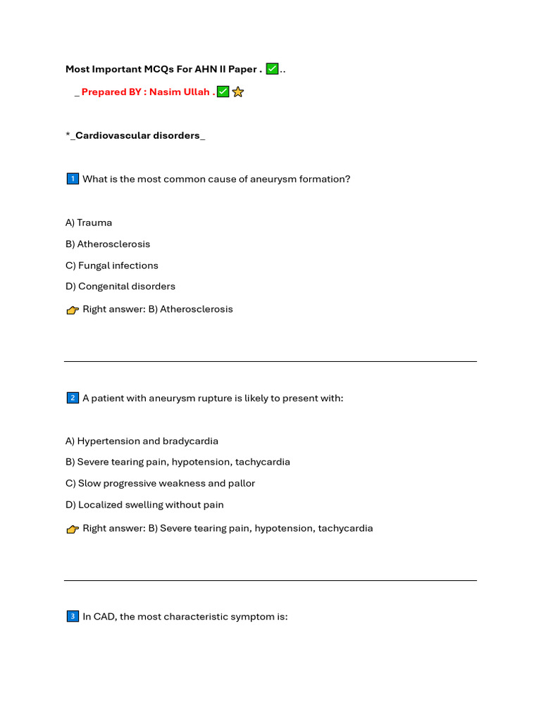 Nasim Ullah - (AHN II) | PDF | Pneumonia | Cataract