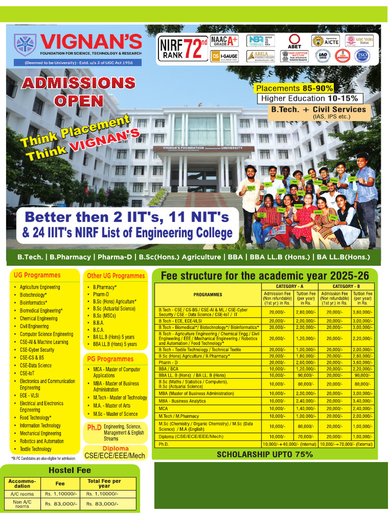 Vignan University Leaflet Blank | PDF