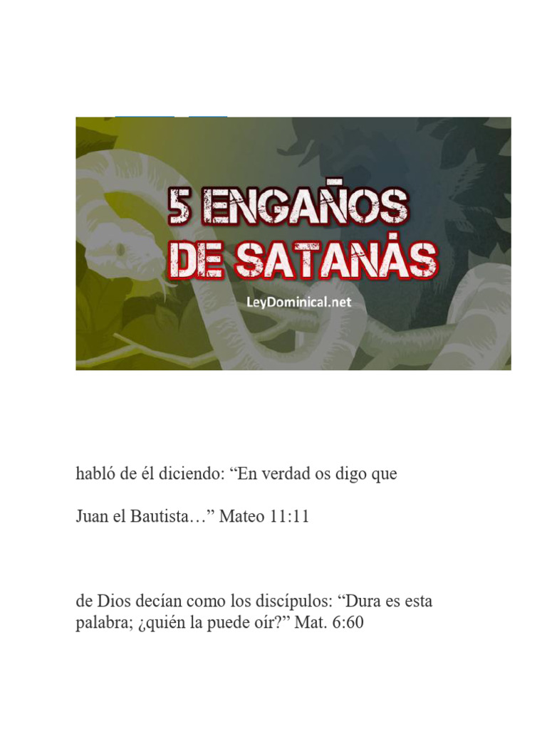 Los 5 engaños de Satanás | PDF | Jesús | Satán