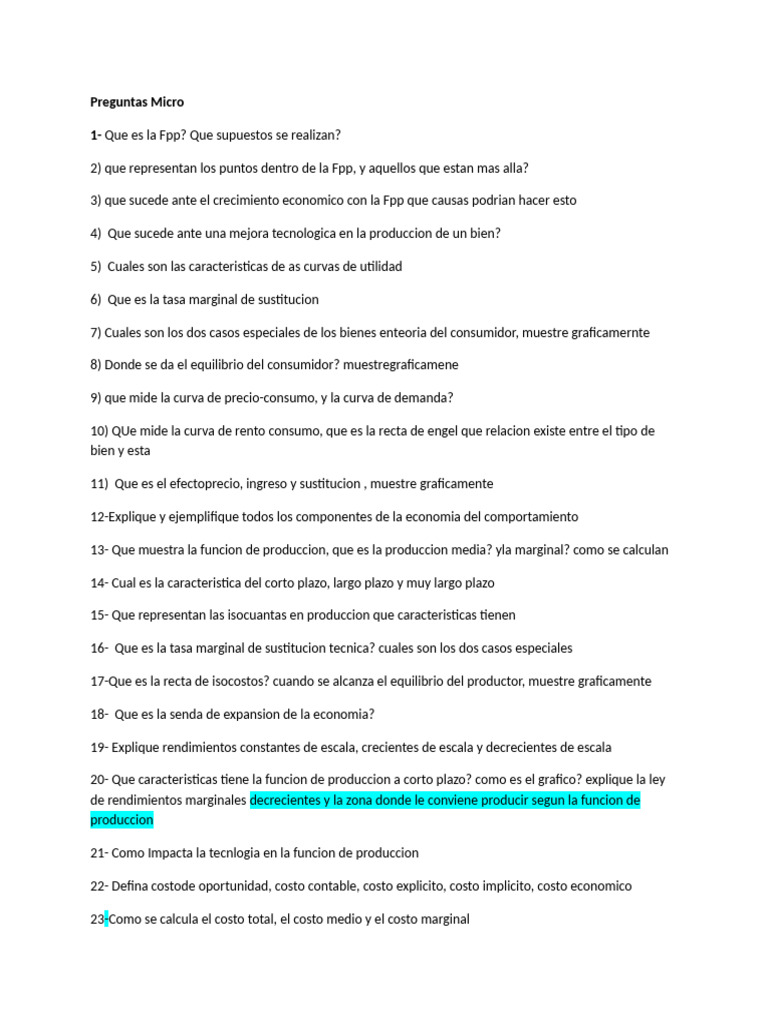 Preguntas Micro | PDF | Monopolio | Oferta (economía)