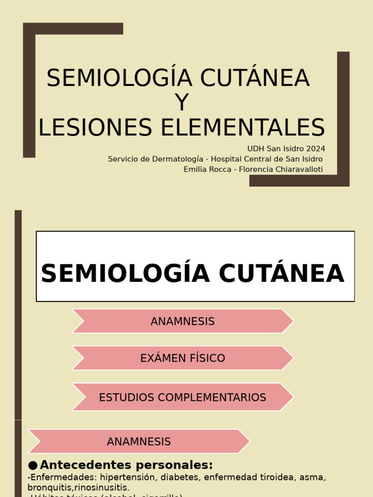 Clase Udh Lesiones y Semio | PDF | Piel | Sistema tegumentario