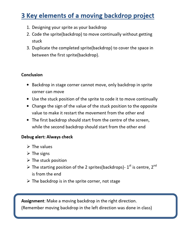 3 Key Elements of A Moving Backdrop Project | PDF