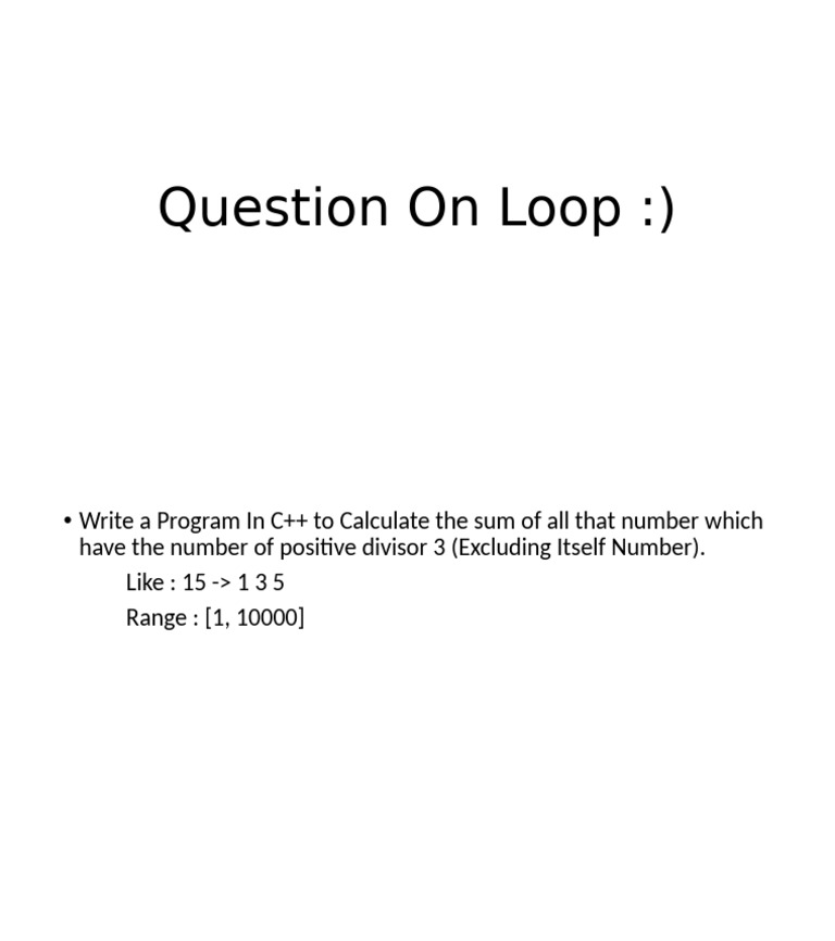 C++ Program for Sum of Numbers with 3 Divisors | PDF