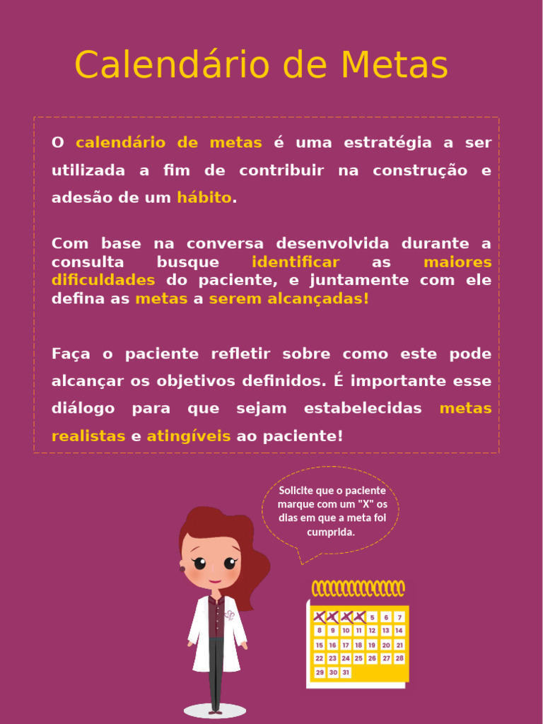 Calendário de Metas - Editavel | PDF