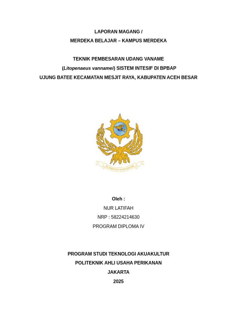 Teknik Pembesaran Udang Vaname Intensif | PDF