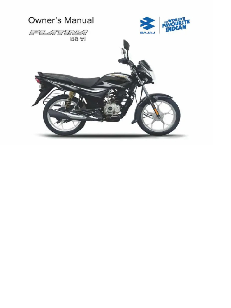 Manual de Usuario Bajaj Platina 100 (48 Páginas) | PDF