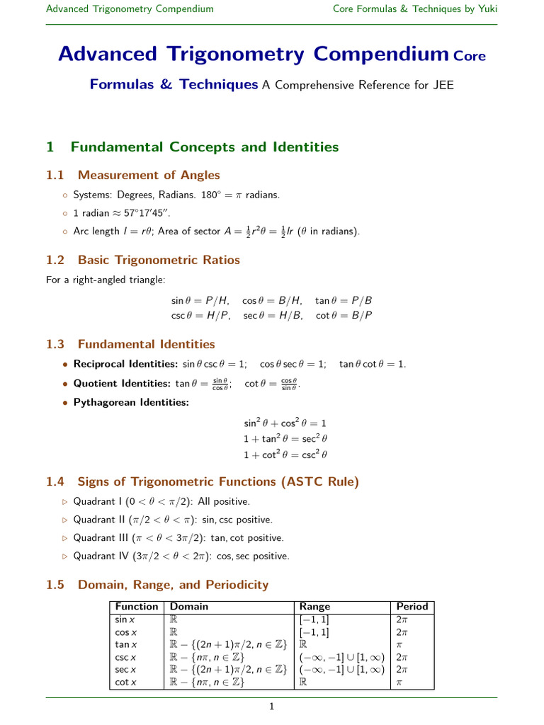 Trigonometry Results V1YP | PDF | Trigonometry | Mathematical Objects