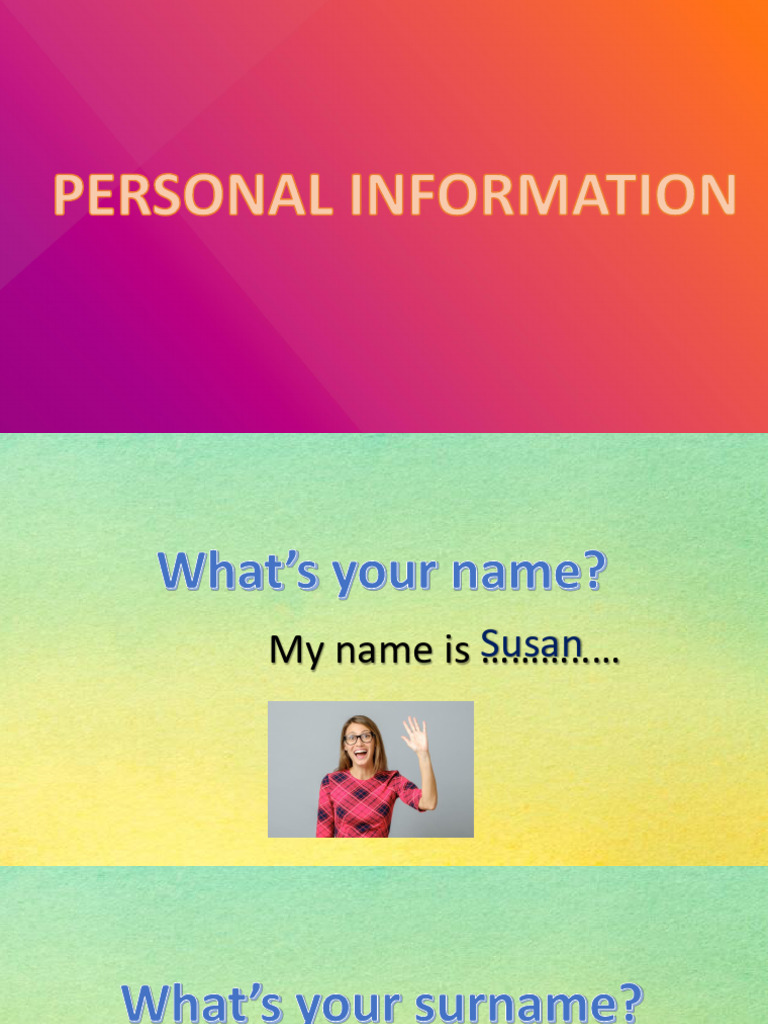 Writing Personal Information | PDF