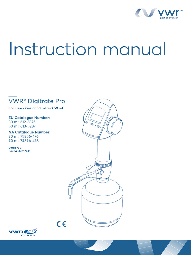 Manual VWR® Digitrate Pro | PDF | Valve | Sterilization (Microbiology)